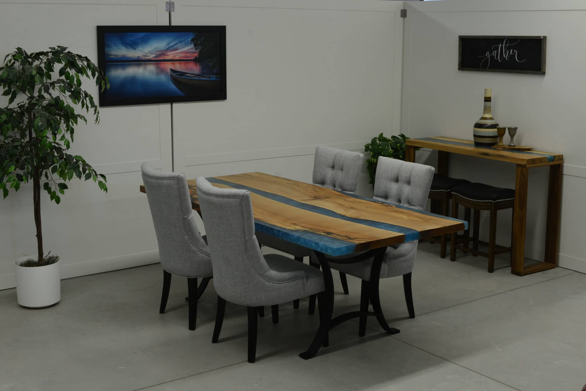 Spalted Maple with Blue River Table - Topnotch Furniture