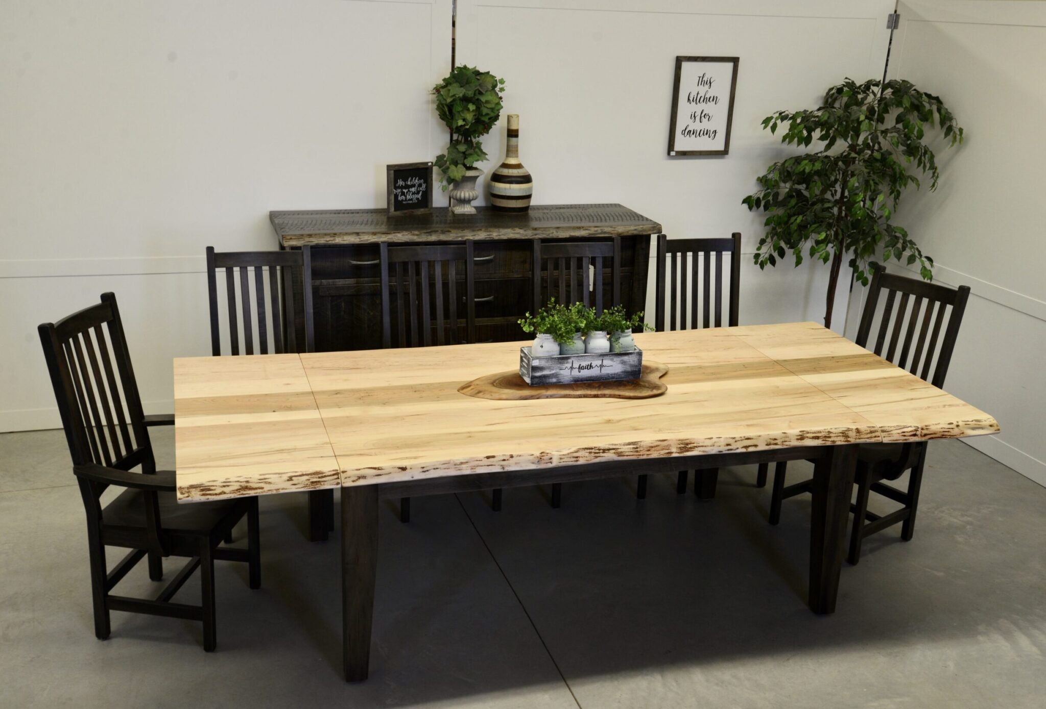 Live Edge Wormy Maple Harvest Table - Topnotch Furniture